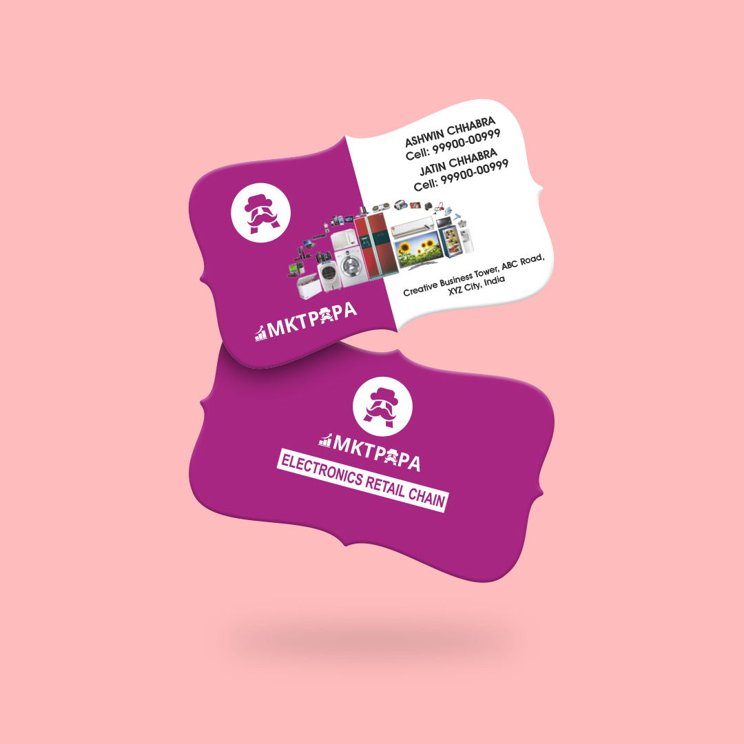 Premium Business Card Fancy Cut (Custom Shape 1) - Mkt Papa