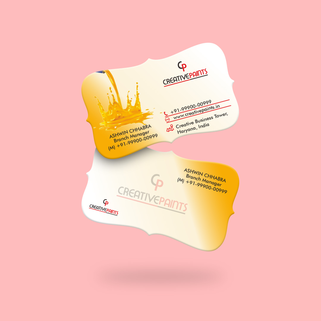 Premium Business Card Fancy Cut (Custom Shape 1) - Mkt Papa