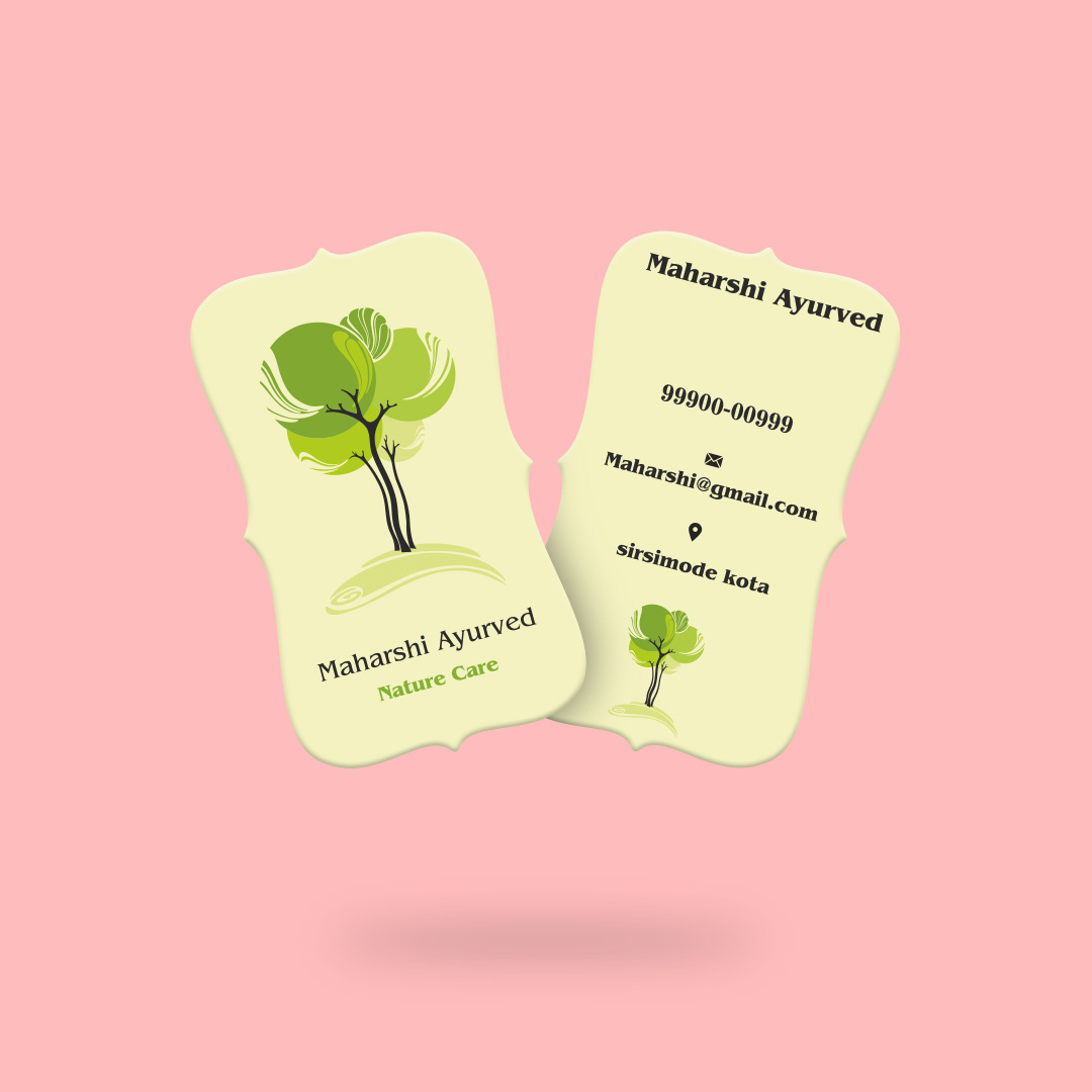 Premium Business Card Fancy Cut (Custom Shape 1) - Mkt Papa